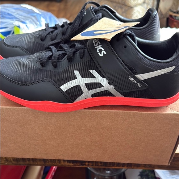 Asics | Shoes | Asics Turbo Pro Athletic Shoes Black And Red Throw Pro ...